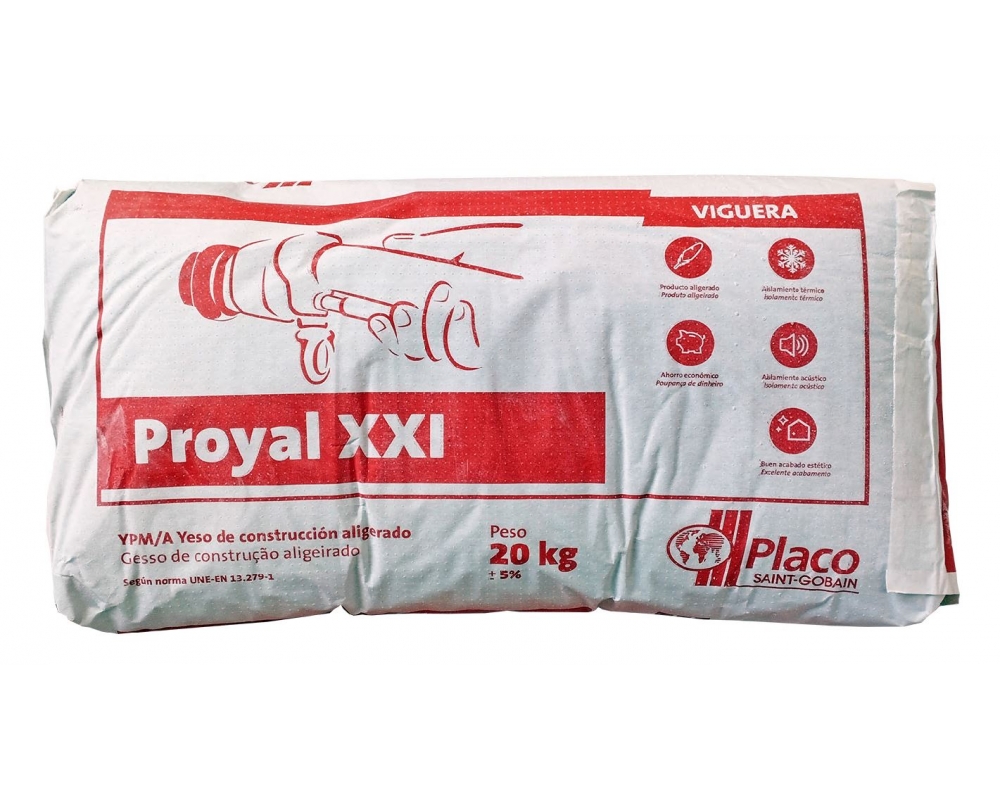 Yeso de construcción aligerado Proyal XXI saco 20kg